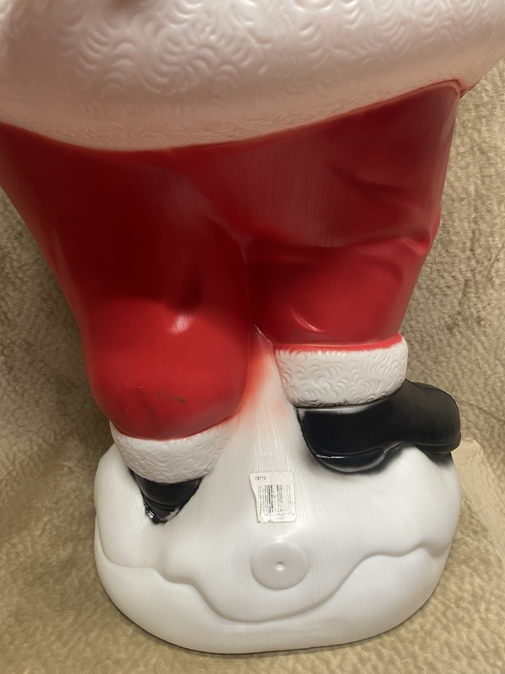 Vintage Christmas 40” General Foam Waving Santa Claus Blue Eyes Blow ...