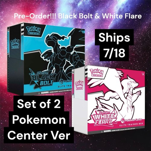 Pokemon Center Black Bolt & White Flare Elite Trainer Box ETB Bundle ...