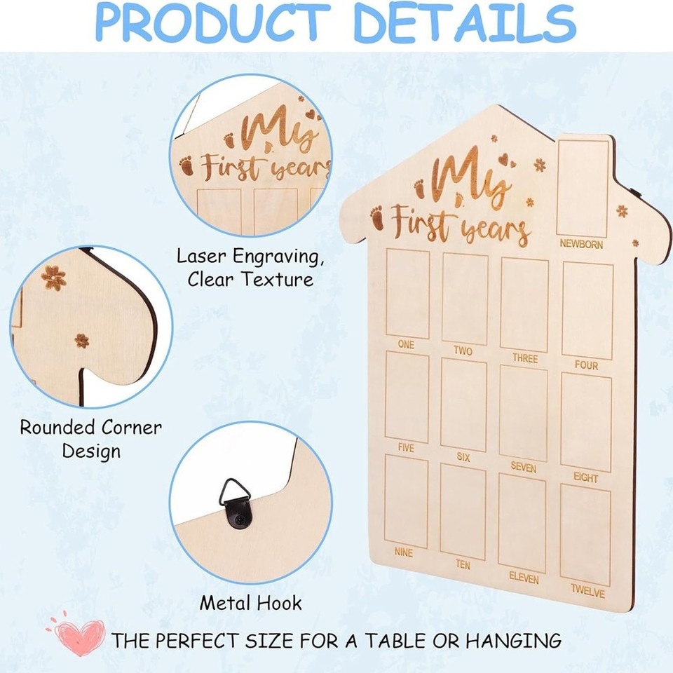 Baby Monthly , Wooden Monthly Milestone CDs - Newborn7962 | eBay UK