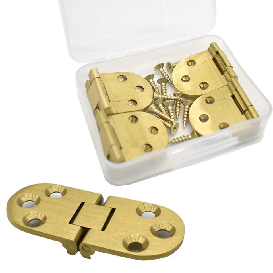 4 Pcs Round Edge Hinge Brass Butler Tray Hinge Round Edge 180 Degree ...