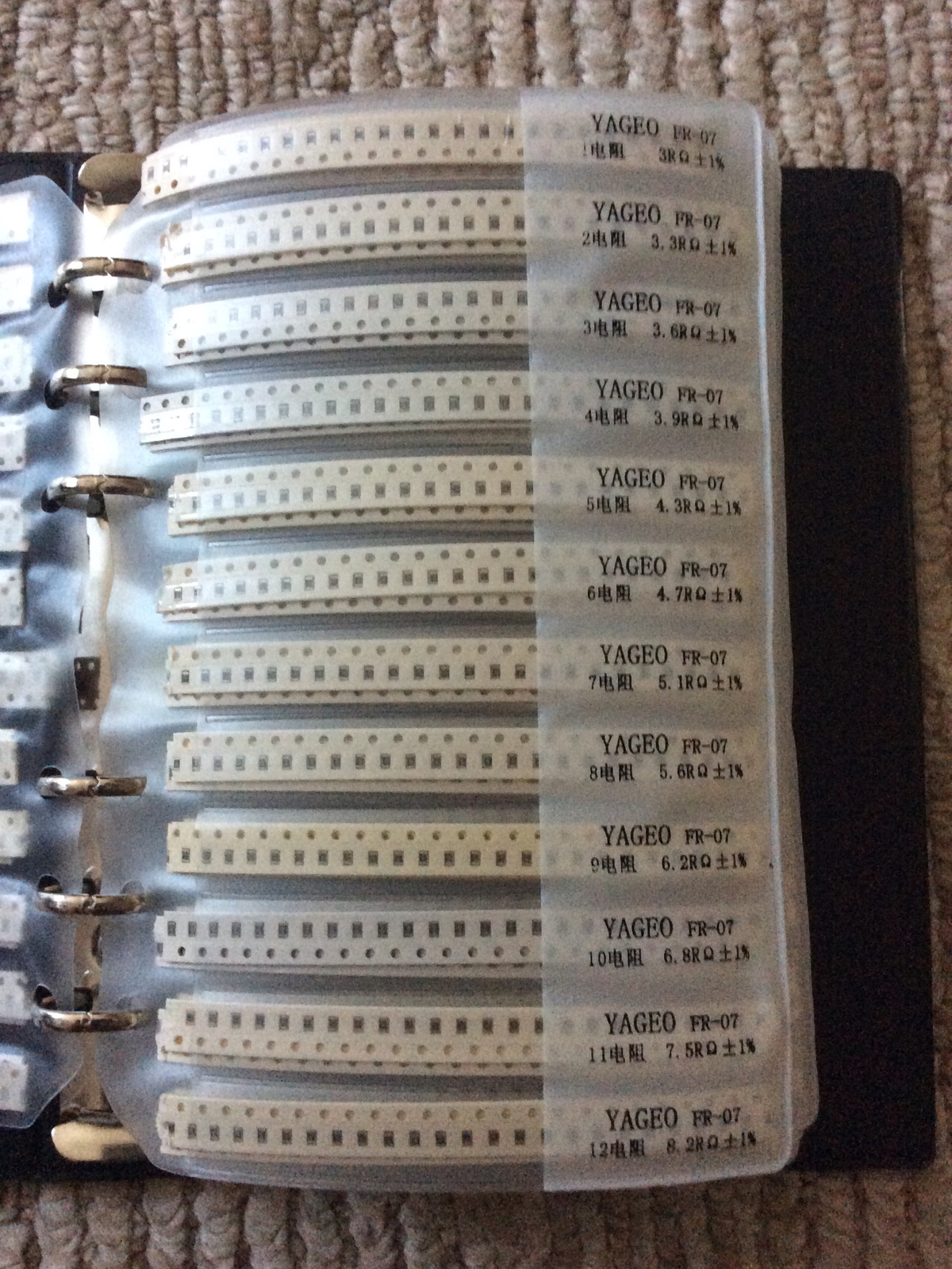 Pingcon JT1001 Chip Resistor Sample Book 14 Full Pages 1 Partially ...