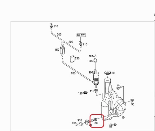 Mercedes Various W/screen washer level sensor Grommet- 220 997 19 81 ...