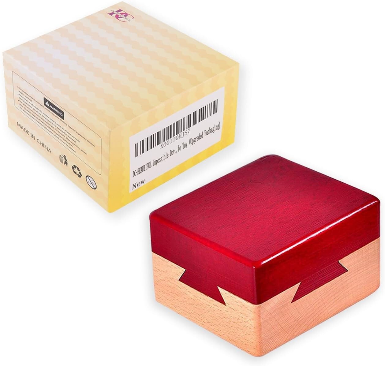 Impossible Dovetail Box Mini 3D Brain Teaser Wooden Magic Drawers Gift ...