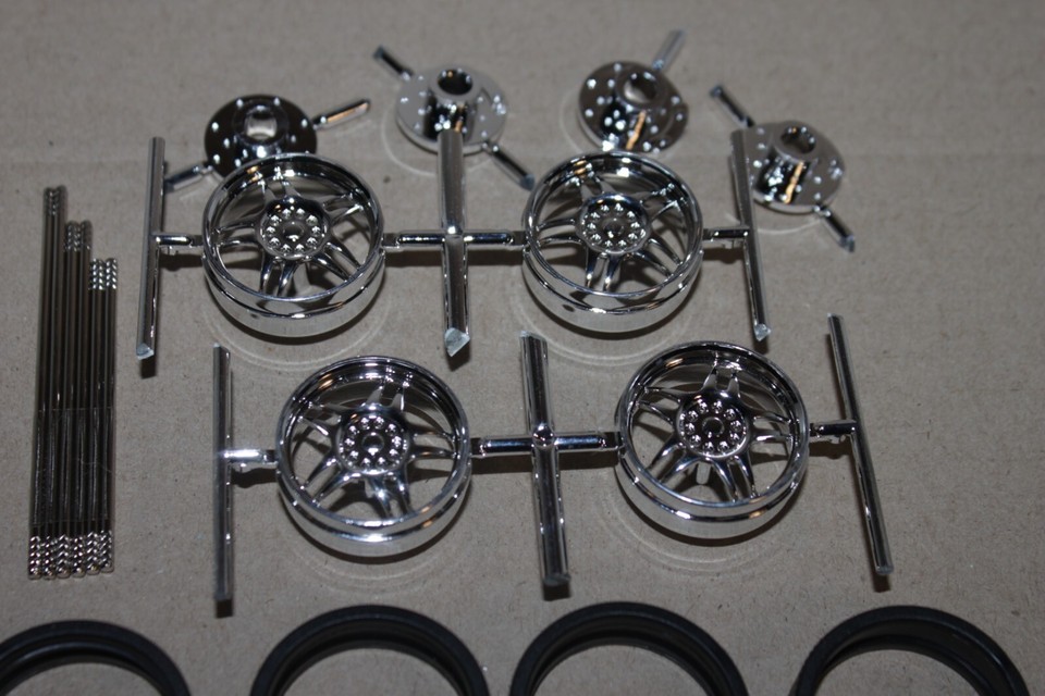 DOUBLE SPOKE 5 STAR scale model wheels rims with TIRES brake discs ...