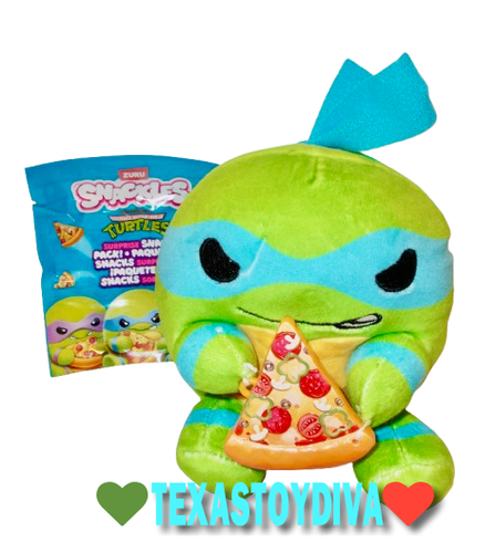 ZURU SNACKLES 5" Leonardo Plush With Pizza Teenage Mutant Ninja Turtles ...