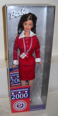 #7124 NRFB Mattel 2000 Convention Democratic Barbie Delegate Brunette ...