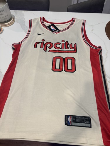 Carmelo Anthony rip City Cream Swingman Jersey XL | eBay