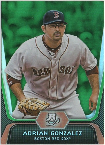 Adrian Gonzalez 2012 BOWMAN PLATINUM BASEBALL Emerald #30 Red Sox | eBay