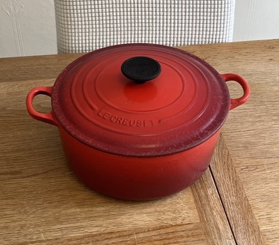 Le Creuset Red Cast Iron Round Casserole Pot - 24cm / 4.2 Litres France ...