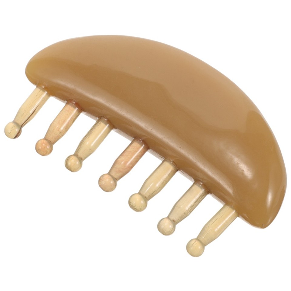 Scalp Massage Comb Resin Horn Hair Comb With Round Nails For Scalp Care ...