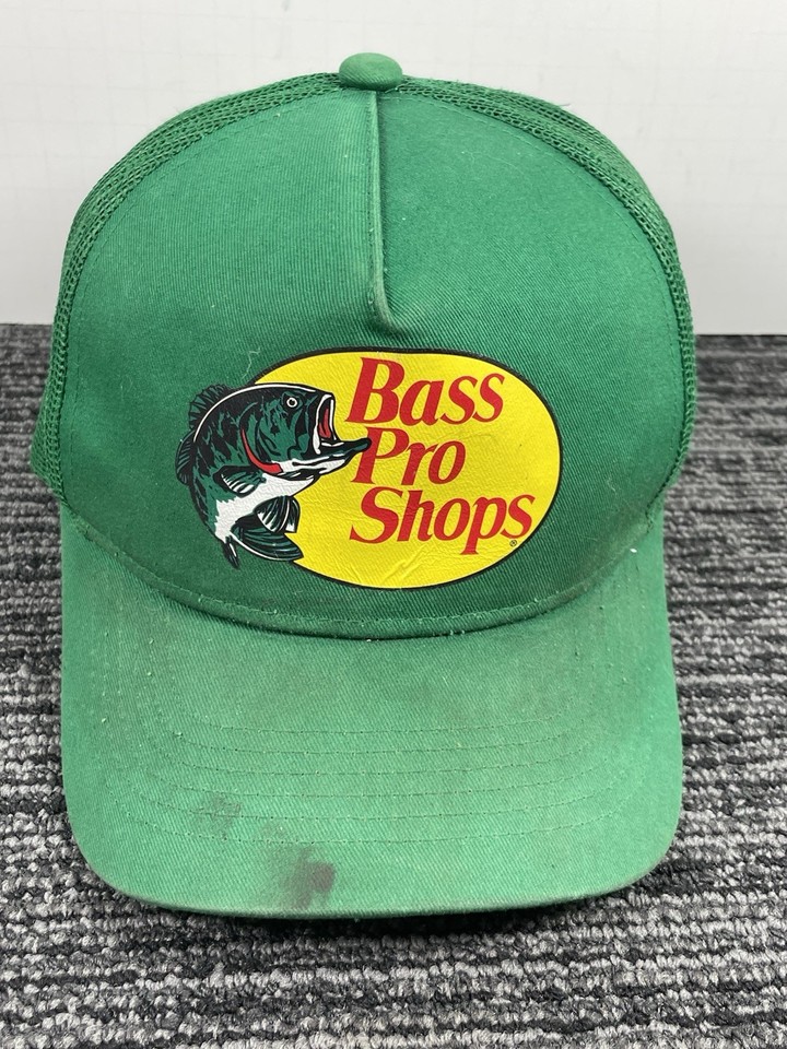 🔥 Bass Pro Shops Mens Trucker Hat Green Adjustable Snapback Mesh Cap | eBay