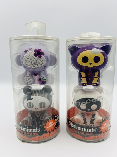 4x Skelanimals - Marcy Monkey & ChungKee Panda & Kit Cat Retired. Rare ...
