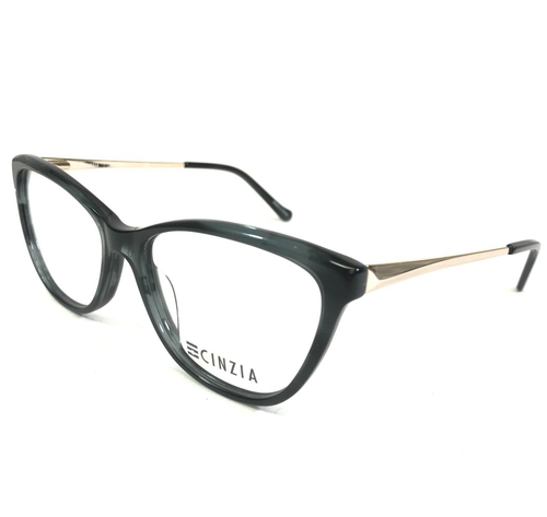 Cinzia Eyeglasses Frames CIN-5130 C3 Gray Horn Gold Cat Eye Full Rim 54 ...