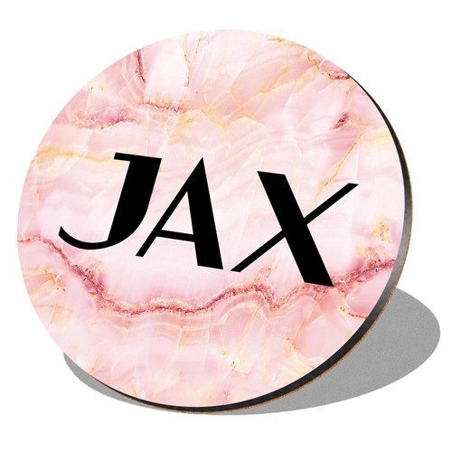 1 x Round Coaster - Name Jax Marble Stone Texture Lettering #275963 ...