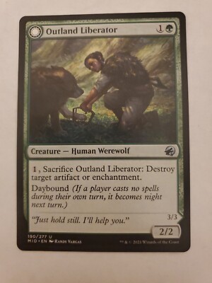MTG Magic The Gathering Card Outland Liberator Creature Human Werewolf ...