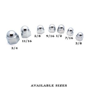 14 Chrome 9/16" Metal Acorn Nut Caps & Bolt Covers - Custom Car Truck ...