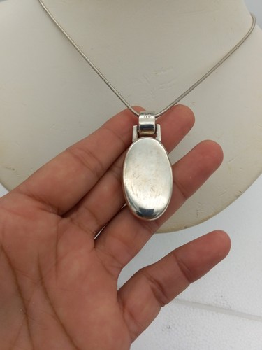 Vintage Zina 926 Sterling Silver Modernist Pendant and 34" 925 Chain 27 ...