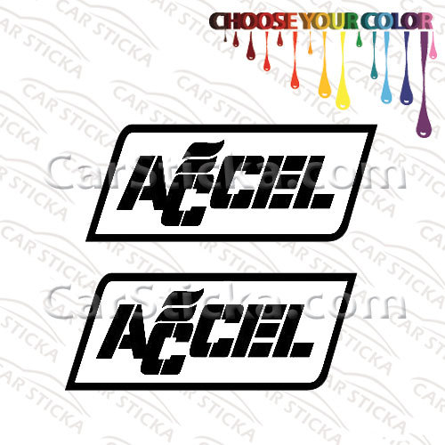 2 of 8" Accel /B aftermarket racing car bumper vinyl stickers decals ...