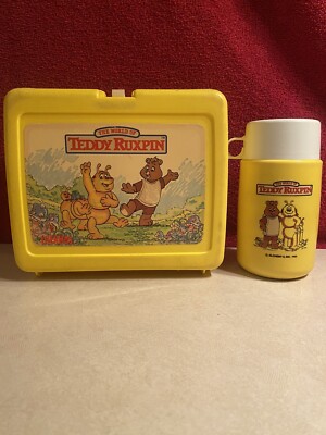 Vtg 1986 Teddy Ruxpin Yellow Plastic Lunch Box with Thermos | eBay