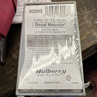 Mulberry Weatherproof Outlet Box 19" Cu Capacity 30203 Made in USA | eBay