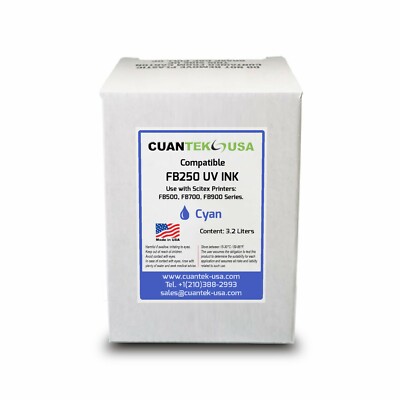 HP FB250 Compatible UV ink 3.2 Liter Box - CYAN CH216A - MADE IN USA | eBay