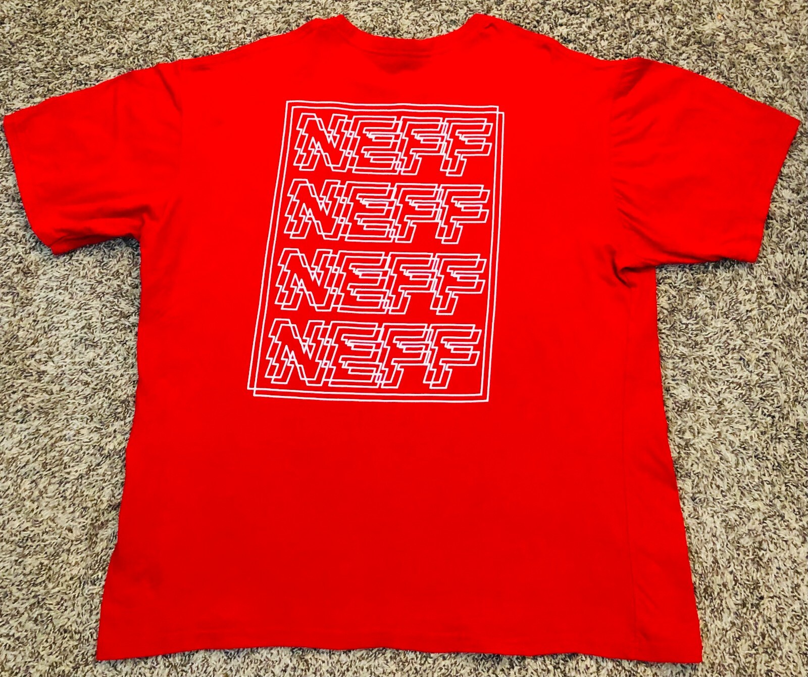 NEFF Official Multiple Back Spell Out Logos Men's Red… - Gem