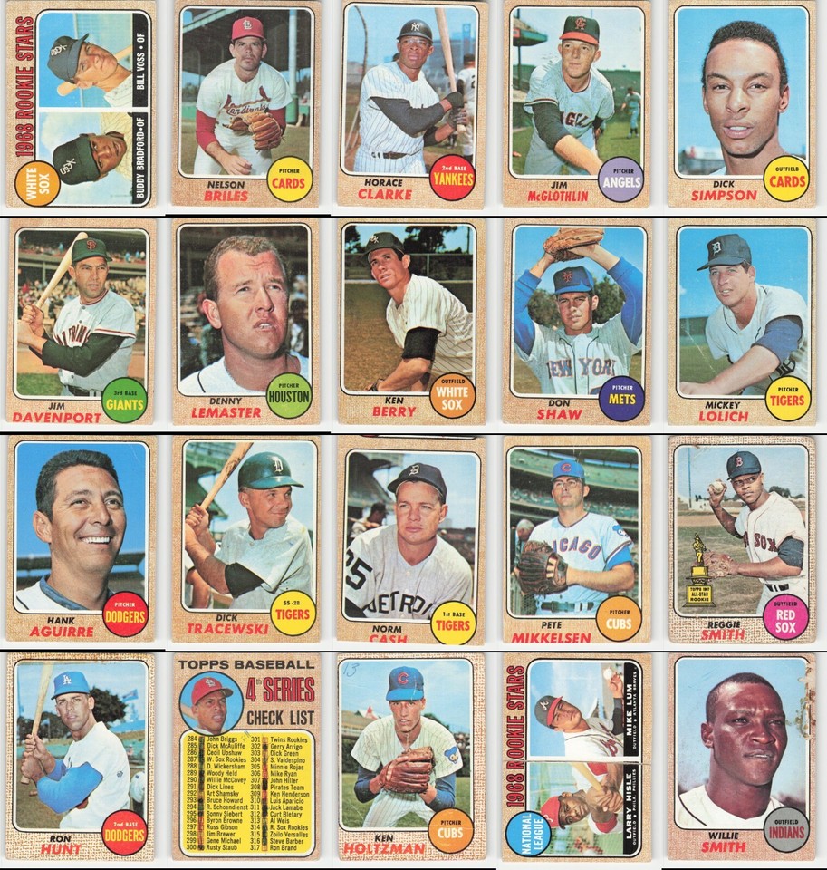 (100) 1968 Topps Poor Condition Lot MLB Baseball Cards Collection | eBay