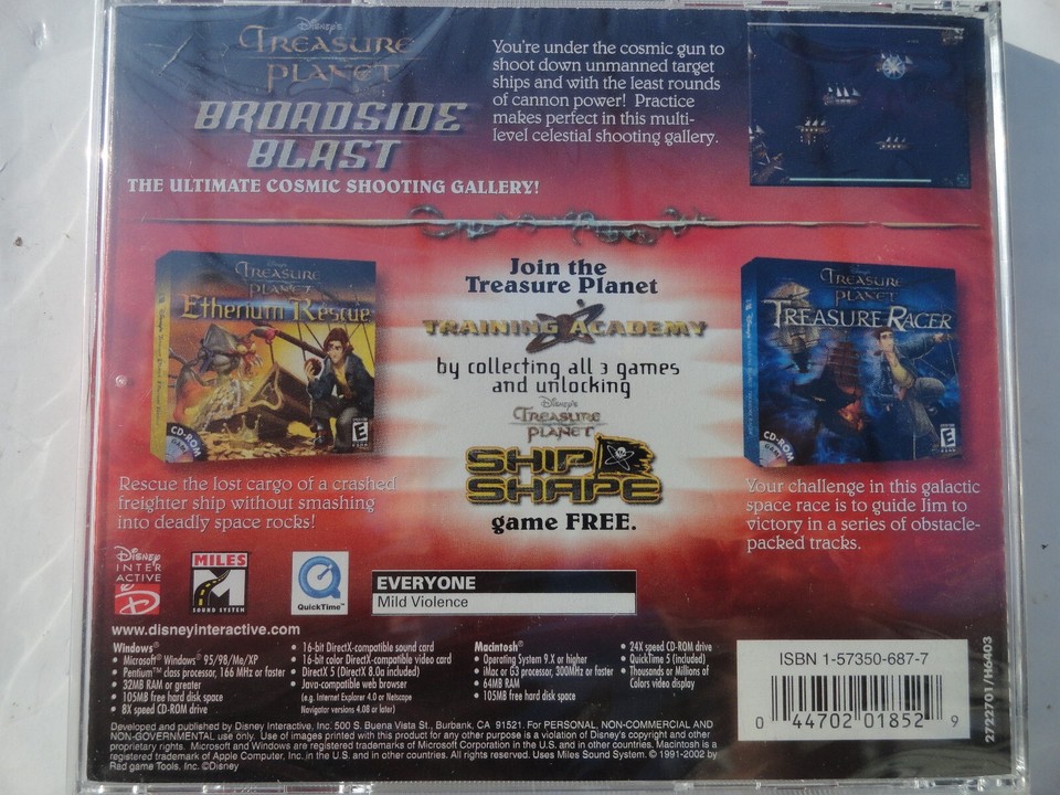 Disney's Treasure Planet: Broadside Blast (Windows/ JEWEL CASE CD ROM ...