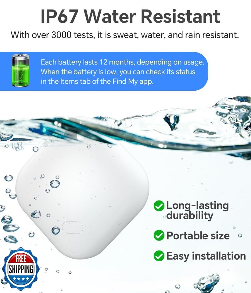 Air Tracker Tag, IP67 Waterproof Bluetooth Tracker, Keychain Find | eBay
