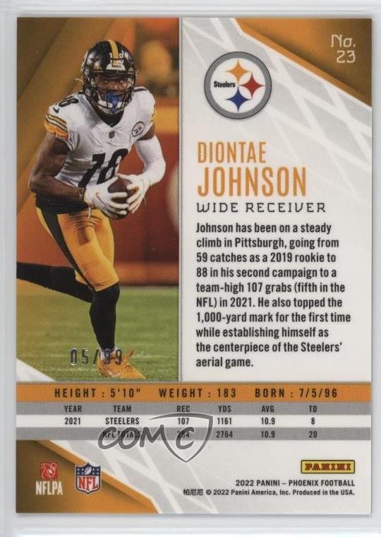 2022 Panini Phoenix Orange /99 Diontae Johnson #23 | eBay