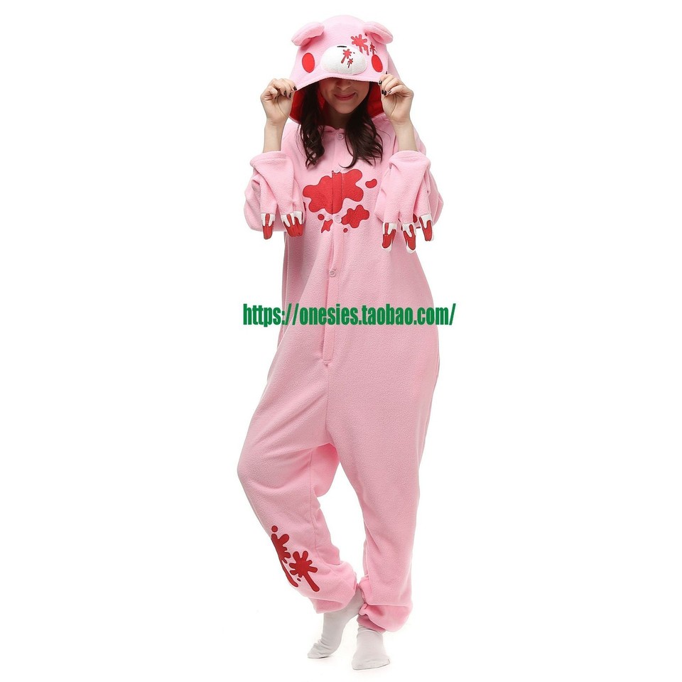 Adults Animal Pyjamas Onesize Hooded All In One Jumpsuit Fleece Cosplay ...