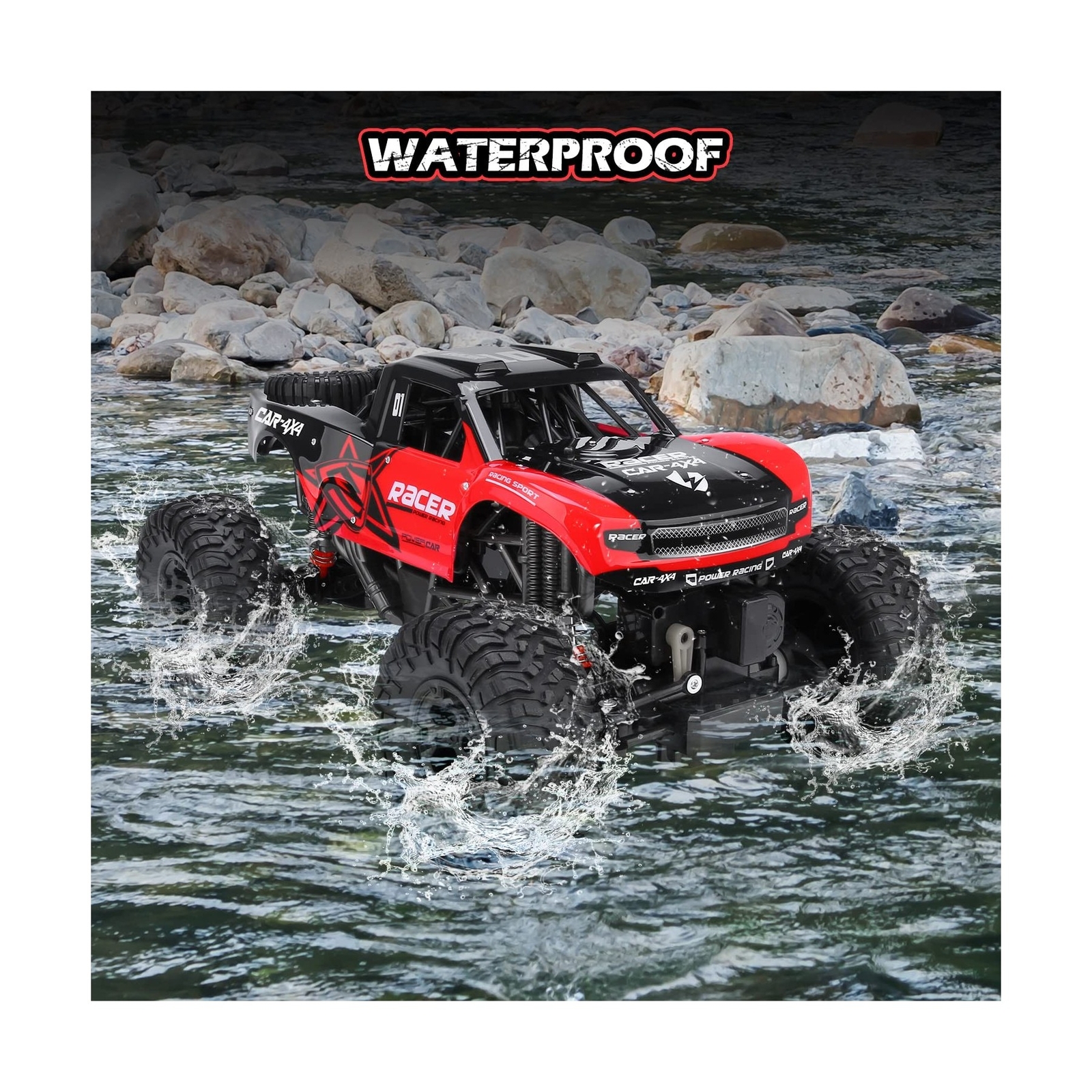 JONEALA RC Trucks 4x4 Offroad Waterproof - 1:12 Scale Large Amphibious ...