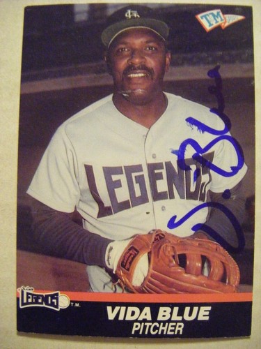 VIDA BLUE signed 1989-1990 ST LUCIE LEGENDS baseball card AUTO A's ...
