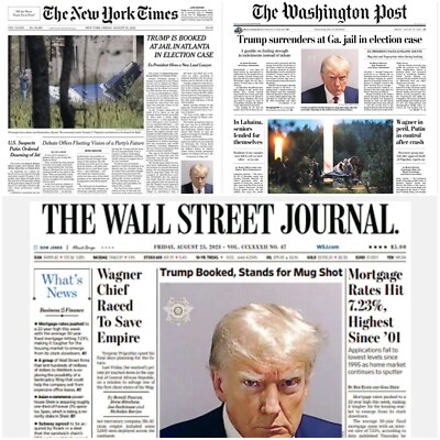 Trump Mug Shot WSJ + WP + NYT Newspapers COLLECTION quality Condition ...