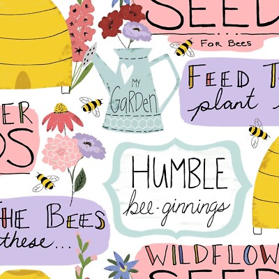 3 Wishes Feed the Bees by Deanne Beasley 17215 WHI White Garden Words ...