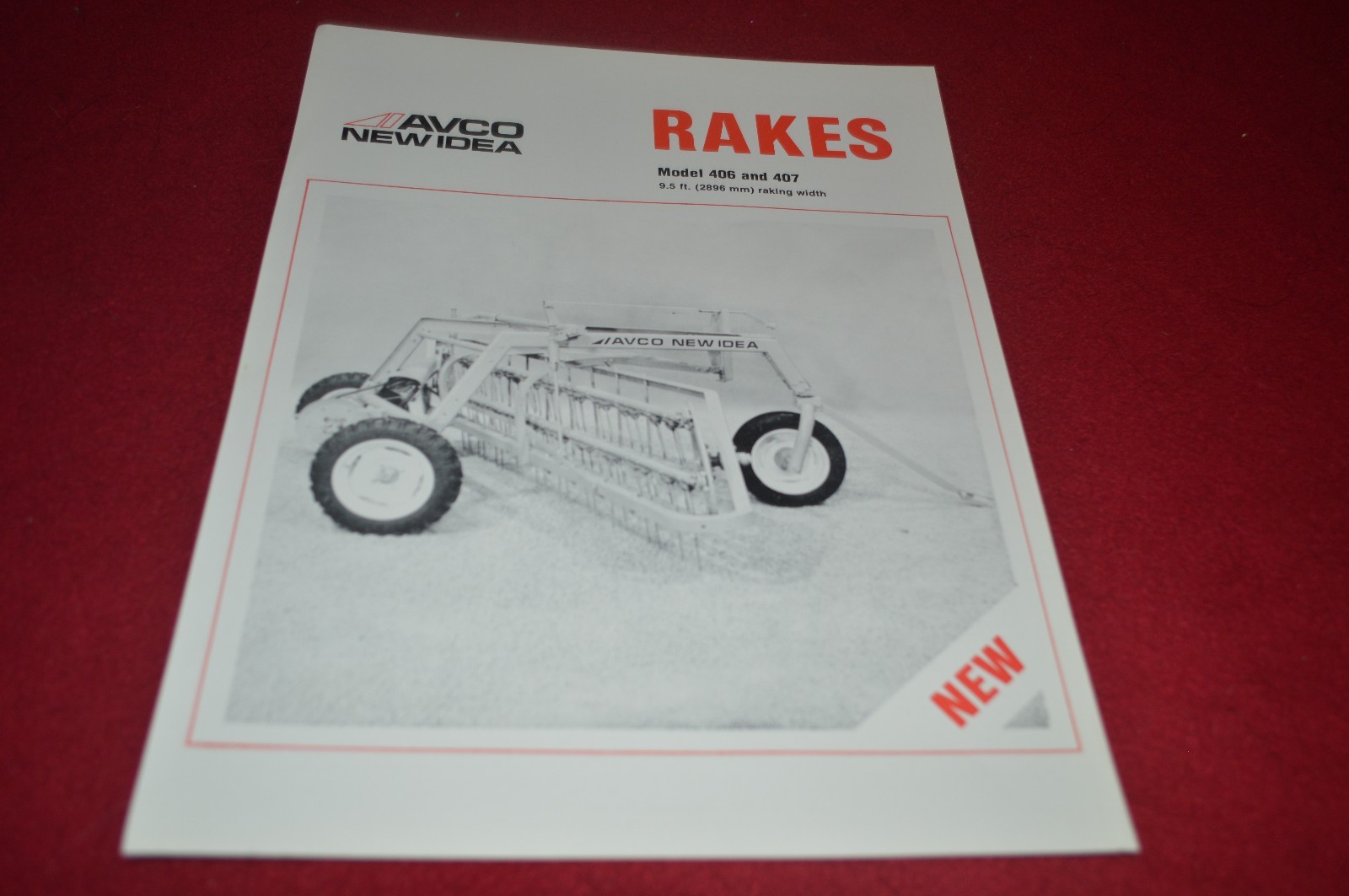 New Idea 410 Dual Hitch For 406 & 407 Rake Dealer's Brochure YABE10 | eBay