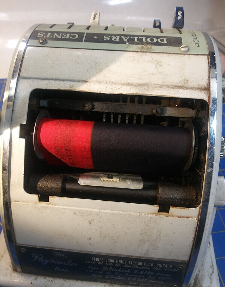 Vintage Paymaster 8000 Ribbon Writer Check Maker Stamp Embosser with ...
