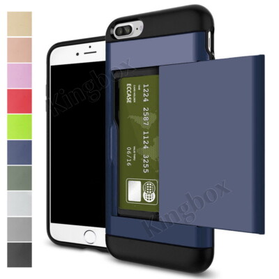 Credit Card Slot Holder Wallet Case Shockproof Back Cover For iPhone ...