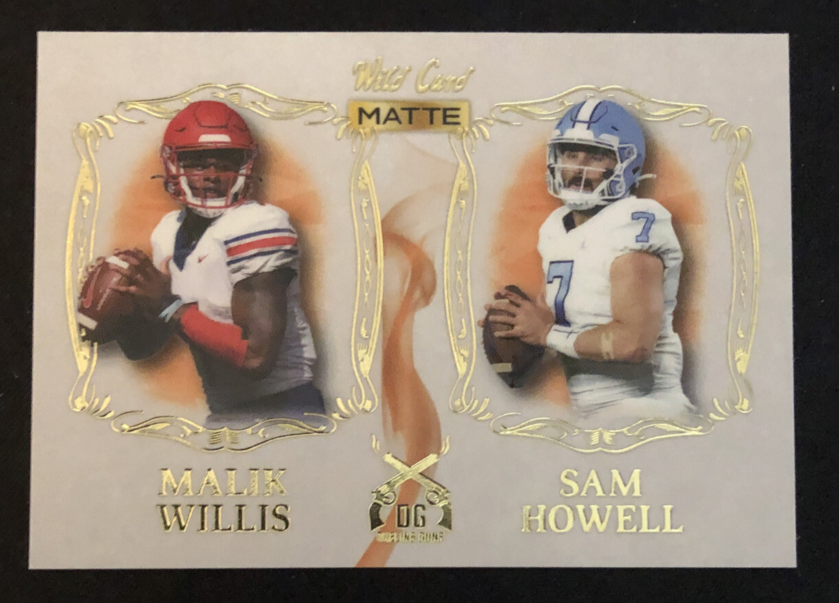 2022 Wild Card Matte Malik Willis Sam Howell Dueling Guns Insert Card # ...