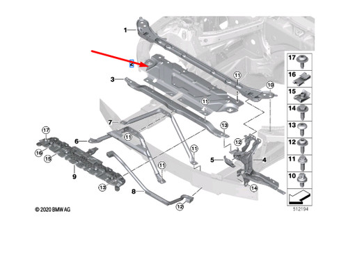 NEW BMW 4 COUPE G22 FRONT PANEL CROSSLINK 51647422288 ORIGINAL 51-64-7 ...