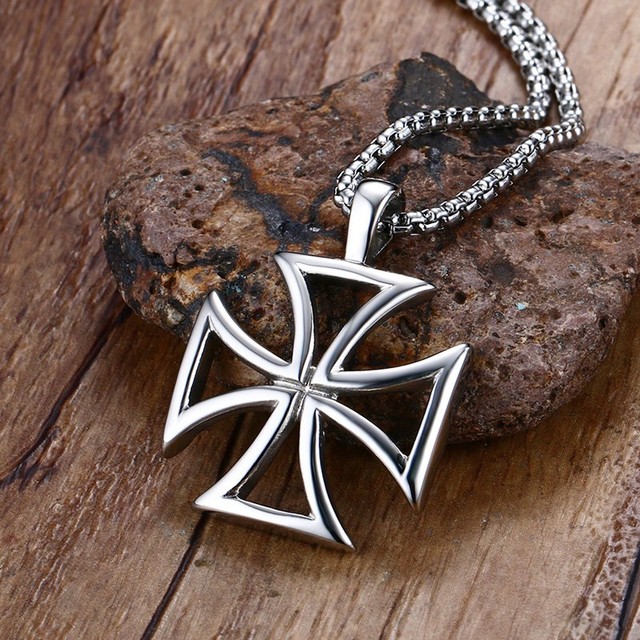 Collectibles German Iron Cross Knights Templar Stainless Steel Pendant ...