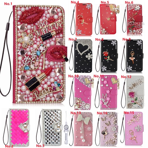 For iPhone 11 13 14/15 Pro/15 Pro Max Sparkly Phone Case PU Leather ...