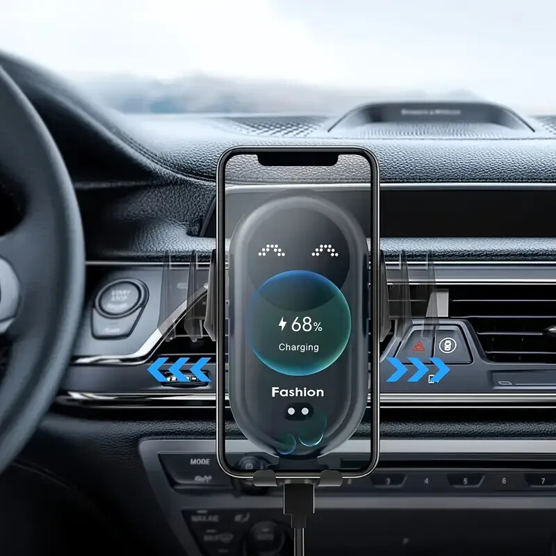 Wireless Car Charger Mount Holder Stand for Phone Auto Clamping Fast ...