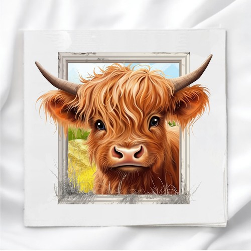 Highland Cow Fabric Panel for Quilting Crafting Sewing Quilt Block ...