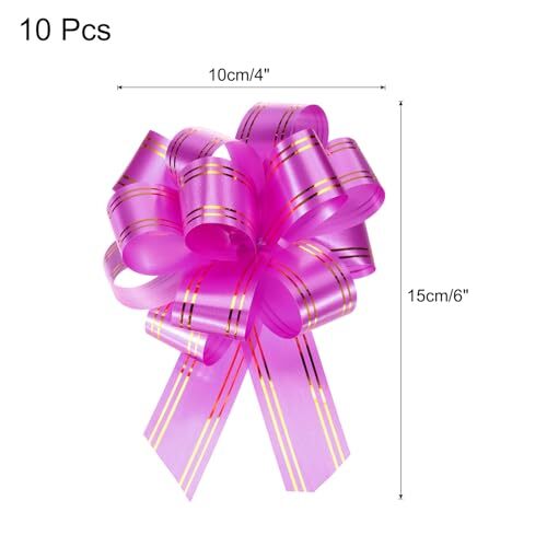 10pcs 4 Inch Large Pull Bow Metallic Rose Red Gift Wrapping Bows with ...