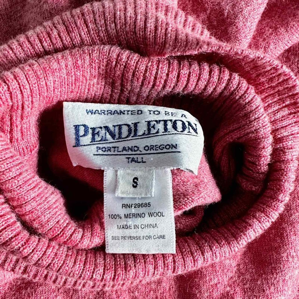 PENDLETON Womens Wool Turtleneck Pink Sweater Size Small Tall | eBay