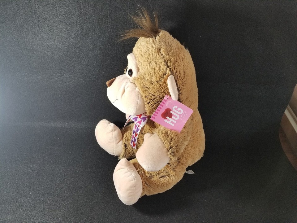 20" Plush Ape Monkey Gorilla Stuffed Animal Soft Lovey Hear Ribbon Hug ...