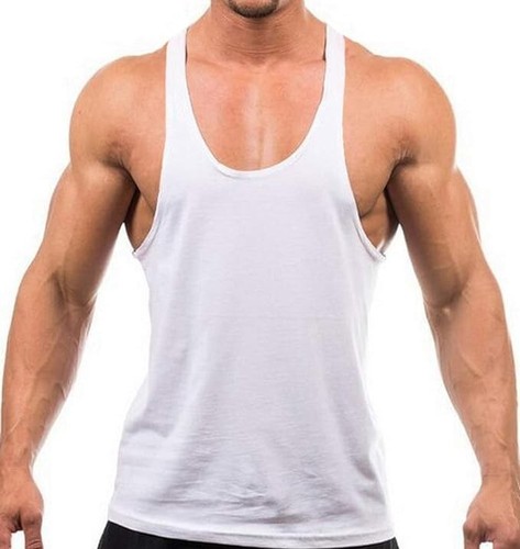 Men Gym Bodybuilding Stringer Tank Top Singlet Vest Sleeveless Y back ...