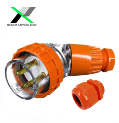 50 AMP 3 Phase 4 Pin Angled Extension Plug Top 50A Industrial ...