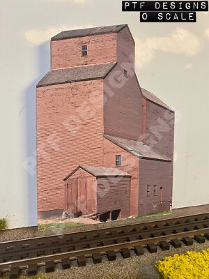 O Scale “ Grain Elevator “ Trackside Building Flat Background - MTH ...